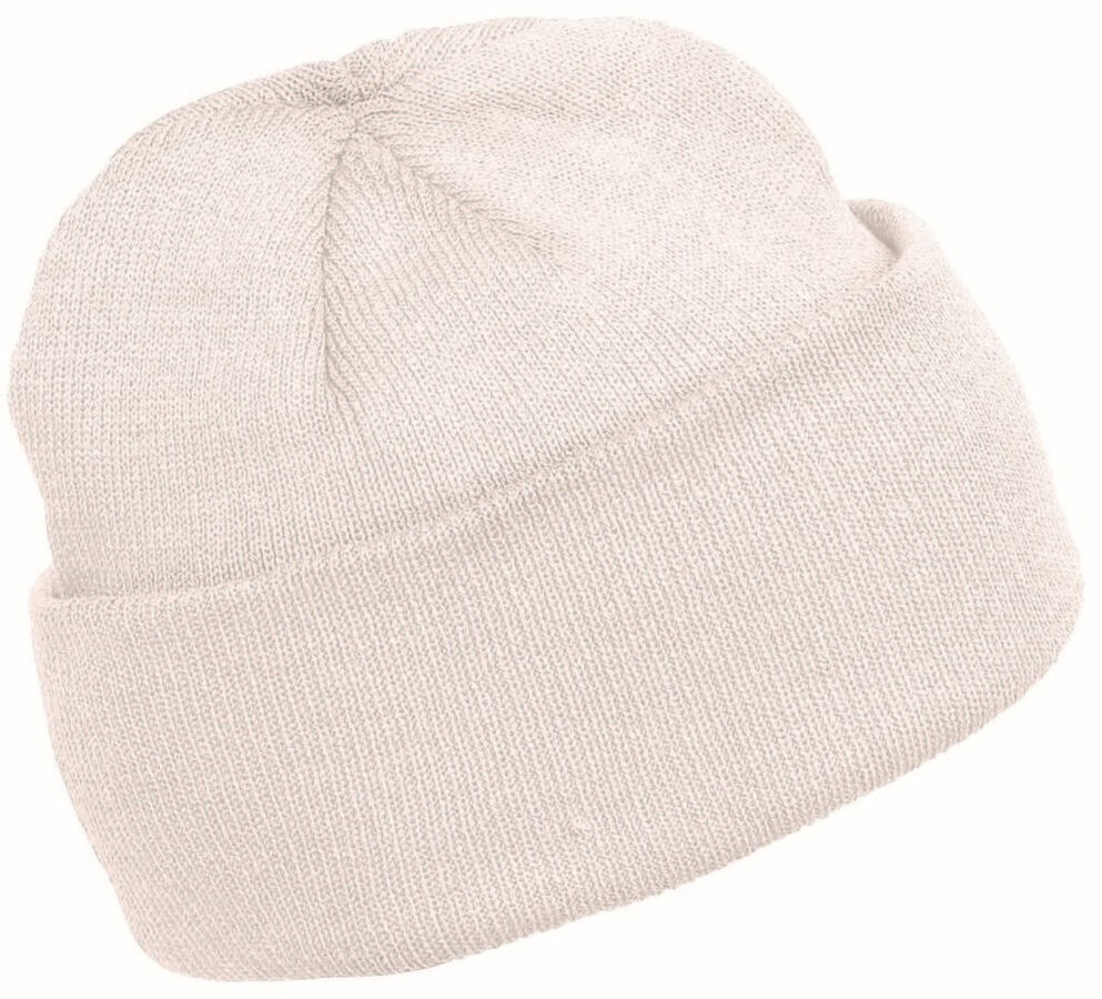 Bonnet tricoté avec revers, forme boule