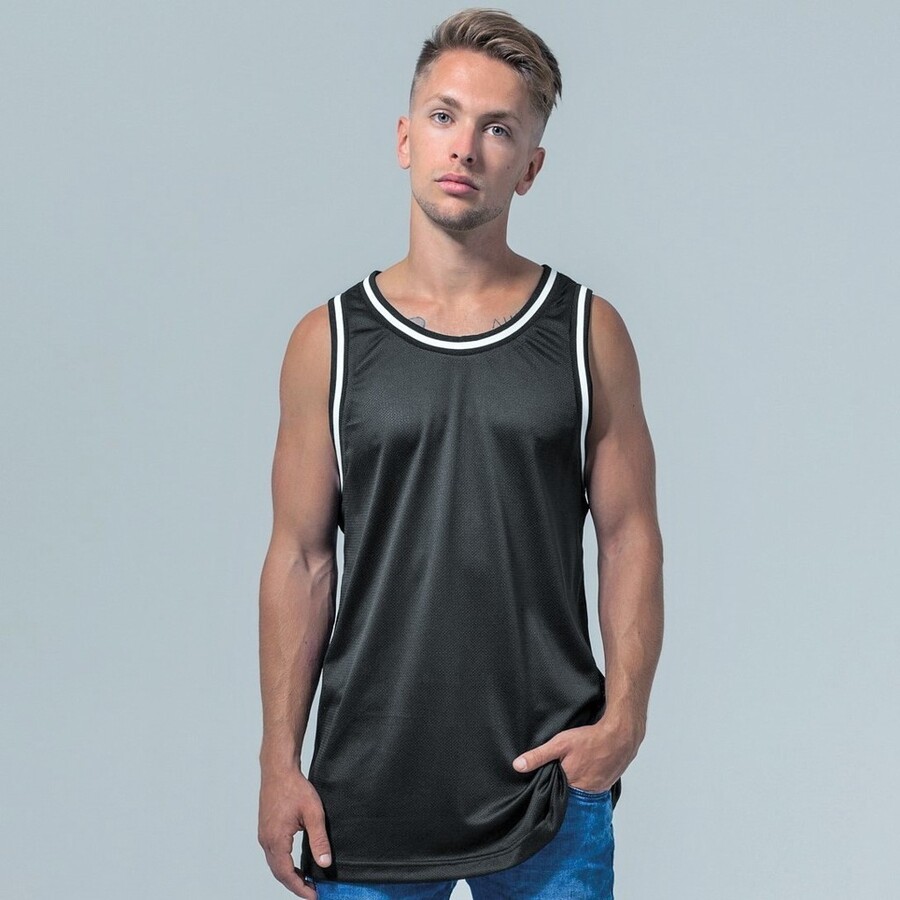 Débardeur contrasté en maille filet inspiré des maillots traditionnels ...